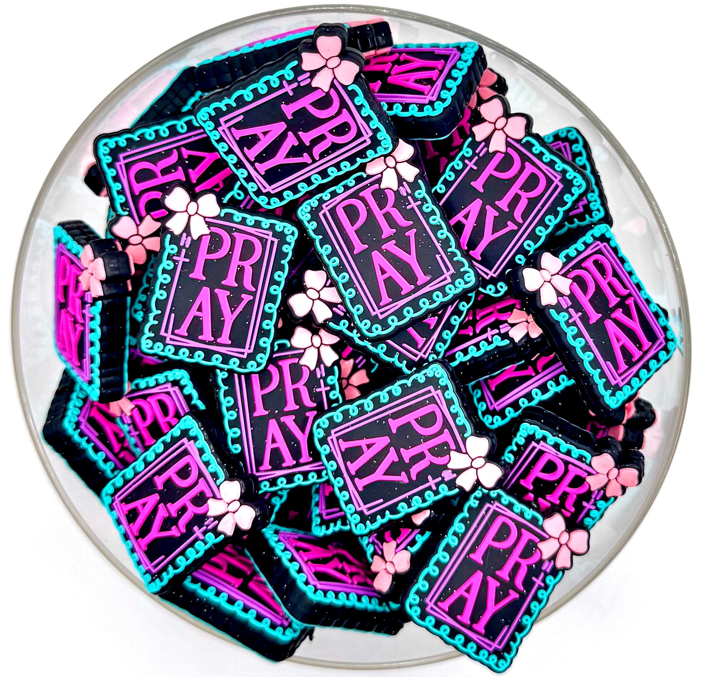 PRAY black silicone focal bead – HBK